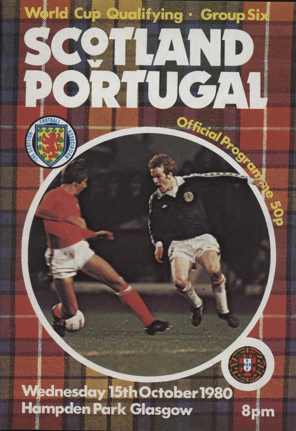 SCOTLAND V PORTUGAL 1980 FOOTBALL PROGRAMME - Football Programmes ...