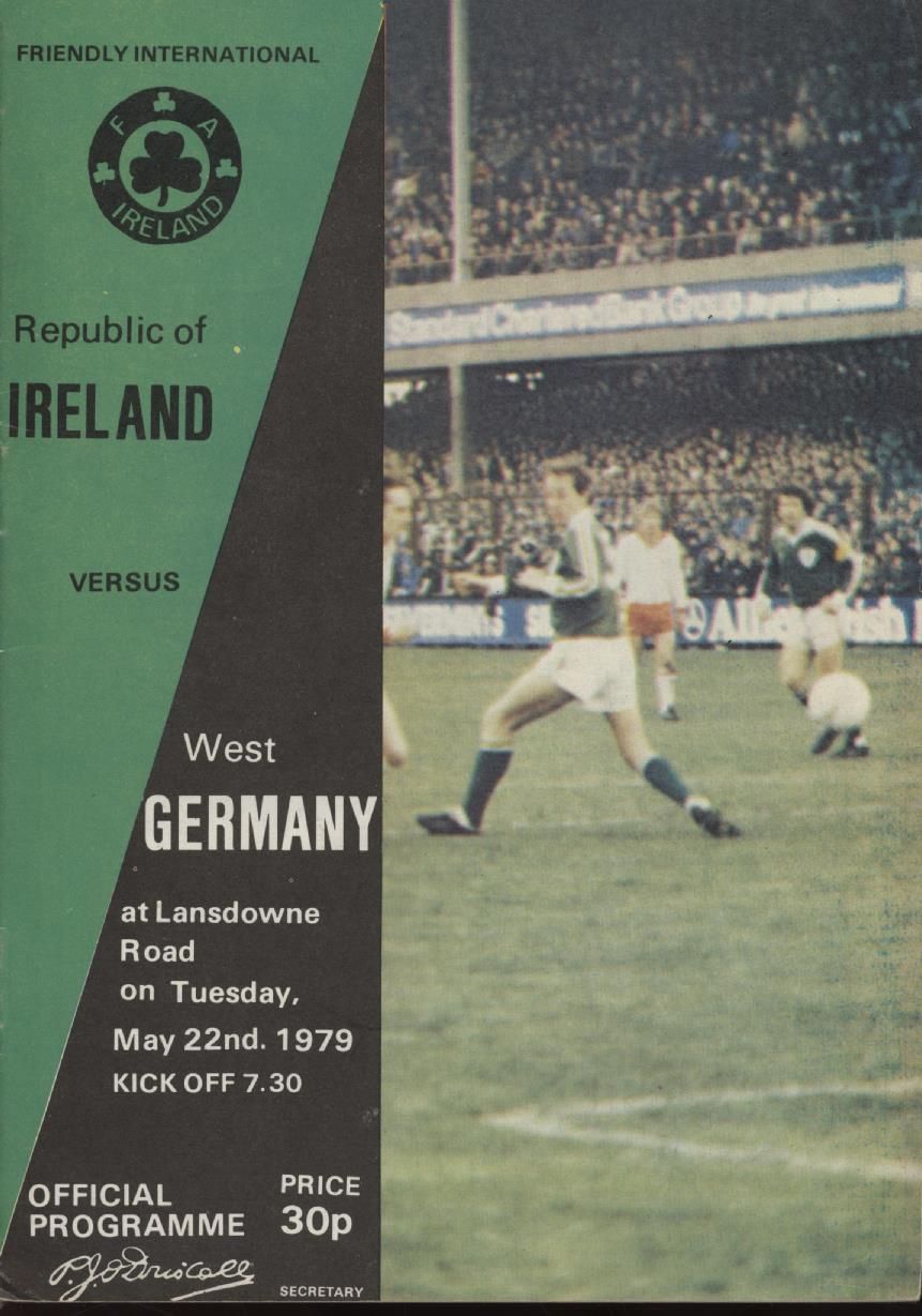 REPUBLIC OF IRELAND V WEST GERMANY 1979 FOOTBALL PROGRAMME - Football ...