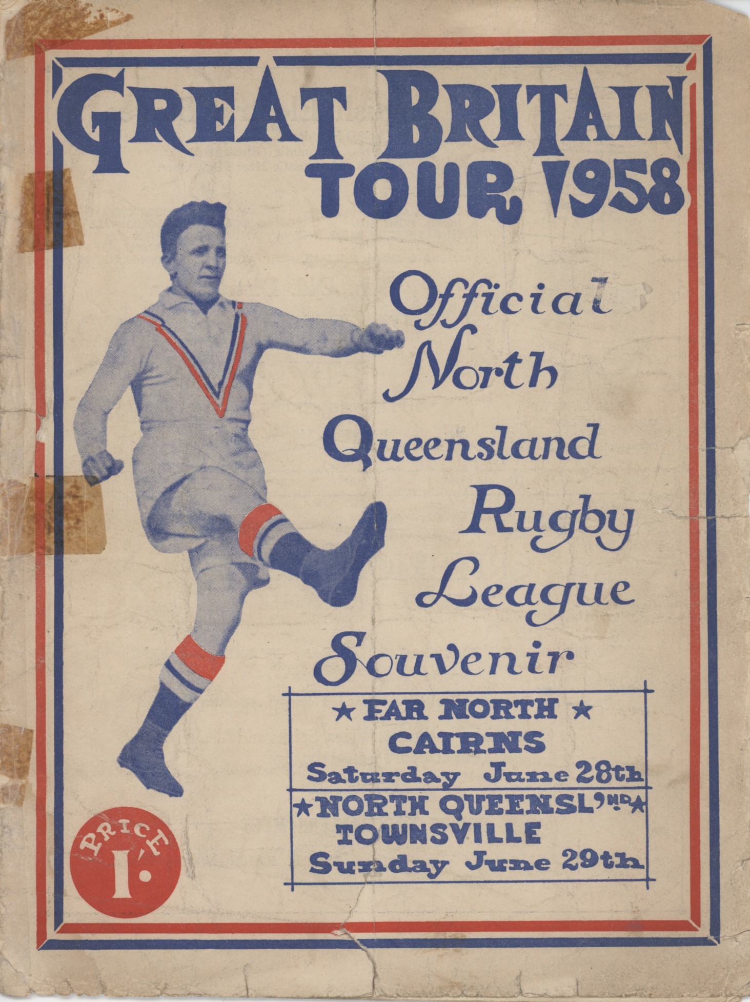 NORTH ISLAND COMBINED PROVINCES V GREAT BRITAIN 1958 RUGBY LEAGUE ...