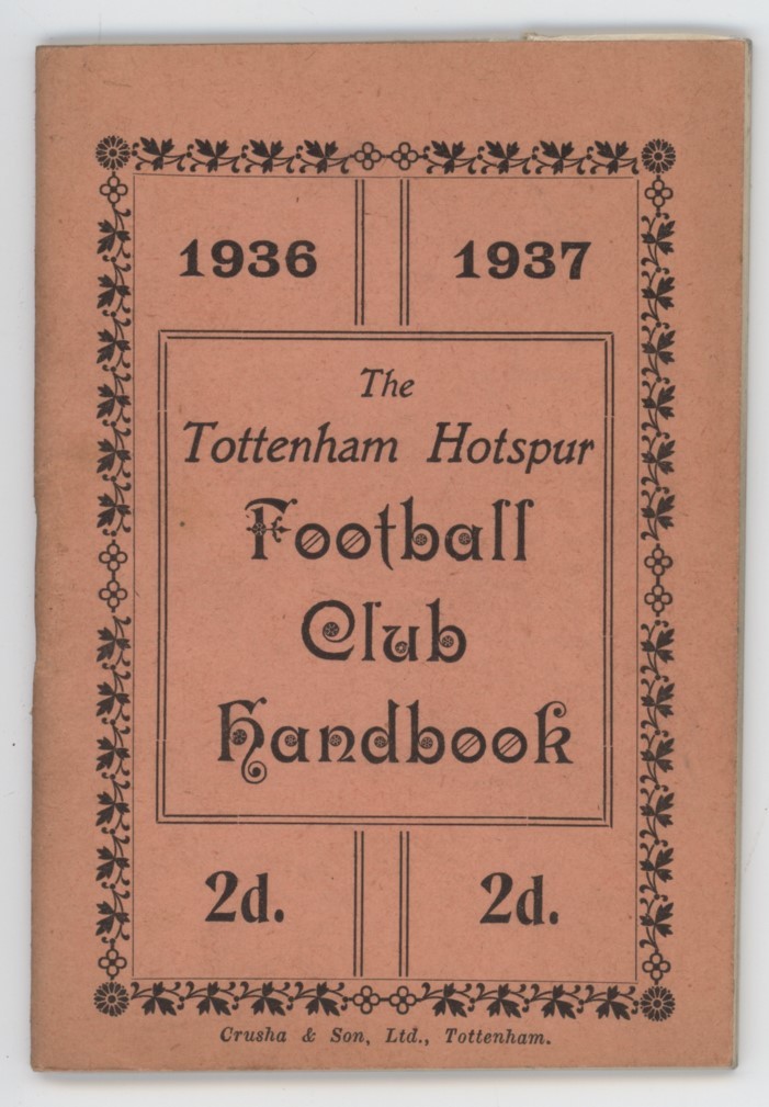 TOTTENHAM HOTSPUR FOOTBALL CLUB HANDBOOK 1936-37 - Football Club ...