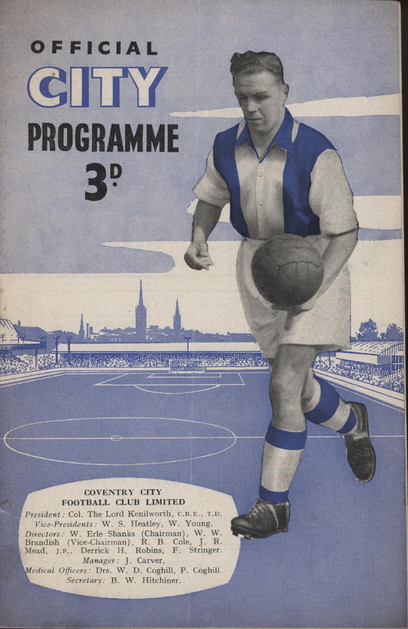 COVENTRY CITY V EXETER CITY 1955-56 FOOTBALL PROGRAMME - Football ...