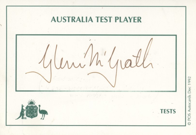 GLENN MCGRATH (AUSTRALIA) CRICKET AUTOGRAPH - Individual Cricket ...