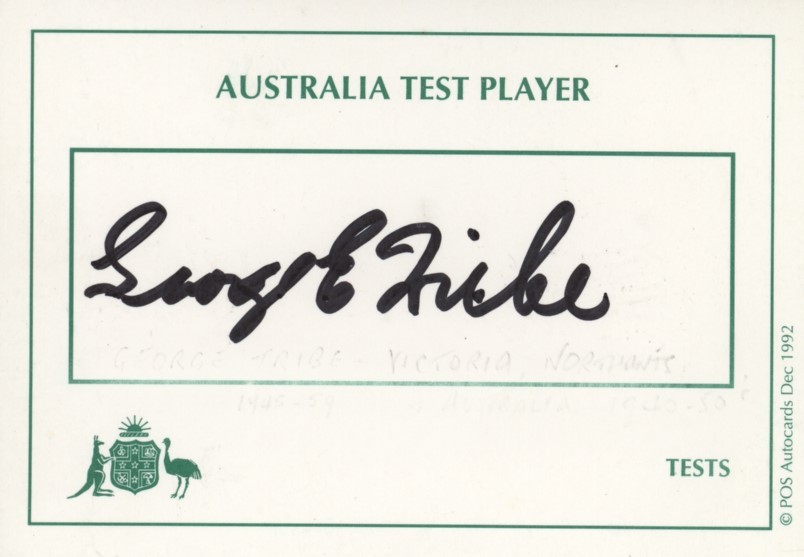 GEORGE TRIBE (NORTHAMPTONSHIRE & AUSTRALIA) CRICKET AUTOGRAPH ...