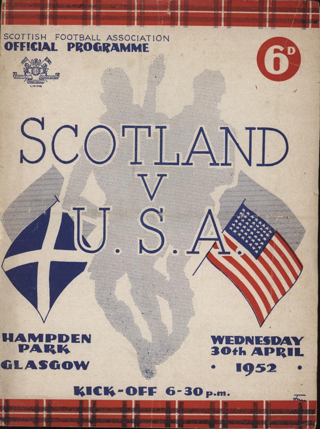 SCOTLAND V USA 1951-52 FOOTBALL PROGRAMME - Football Programmes ...