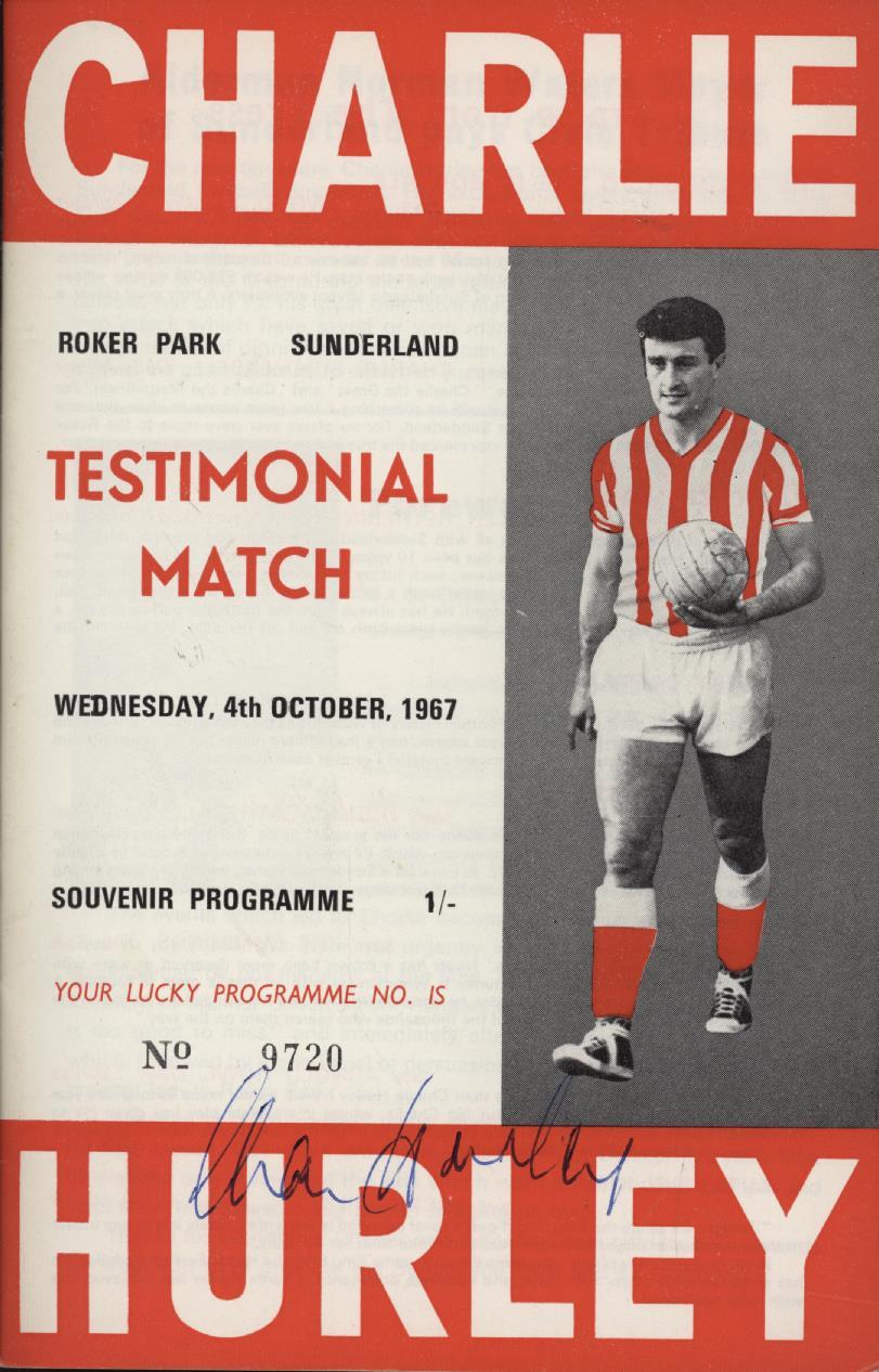 CHARLIE HURLEY'S XI V INTERNATIONAL XI (TESTIMONIAL MATCH) 1967-68 ...