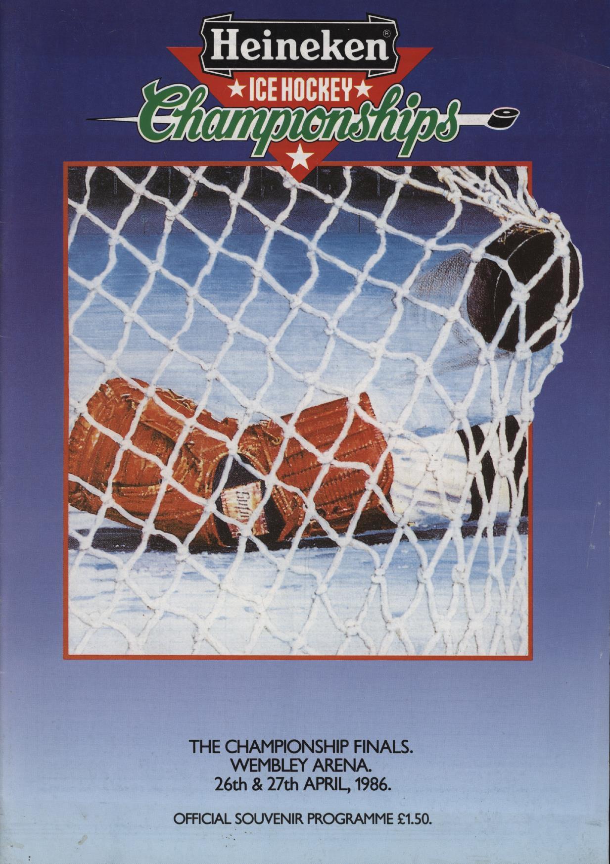 HEINEKEN CHAMPIONSHIP PLAY-OFFS 1986 ICE HOCKEY PROGRAMME - Ice Hockey ...
