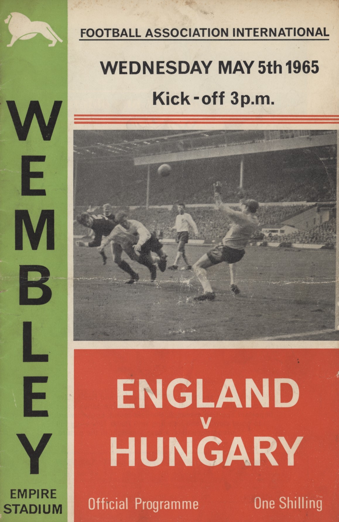 ENGLAND V HUNGARY 1965 FOOTBALL PROGRAMME - International Football ...