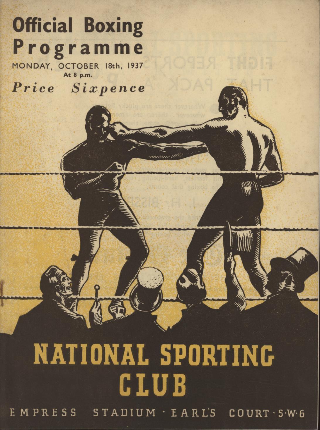 AL DELANEY V PANCHO VILLAR 1937 BOXING PROGRAMME - Pre-war boxing ...