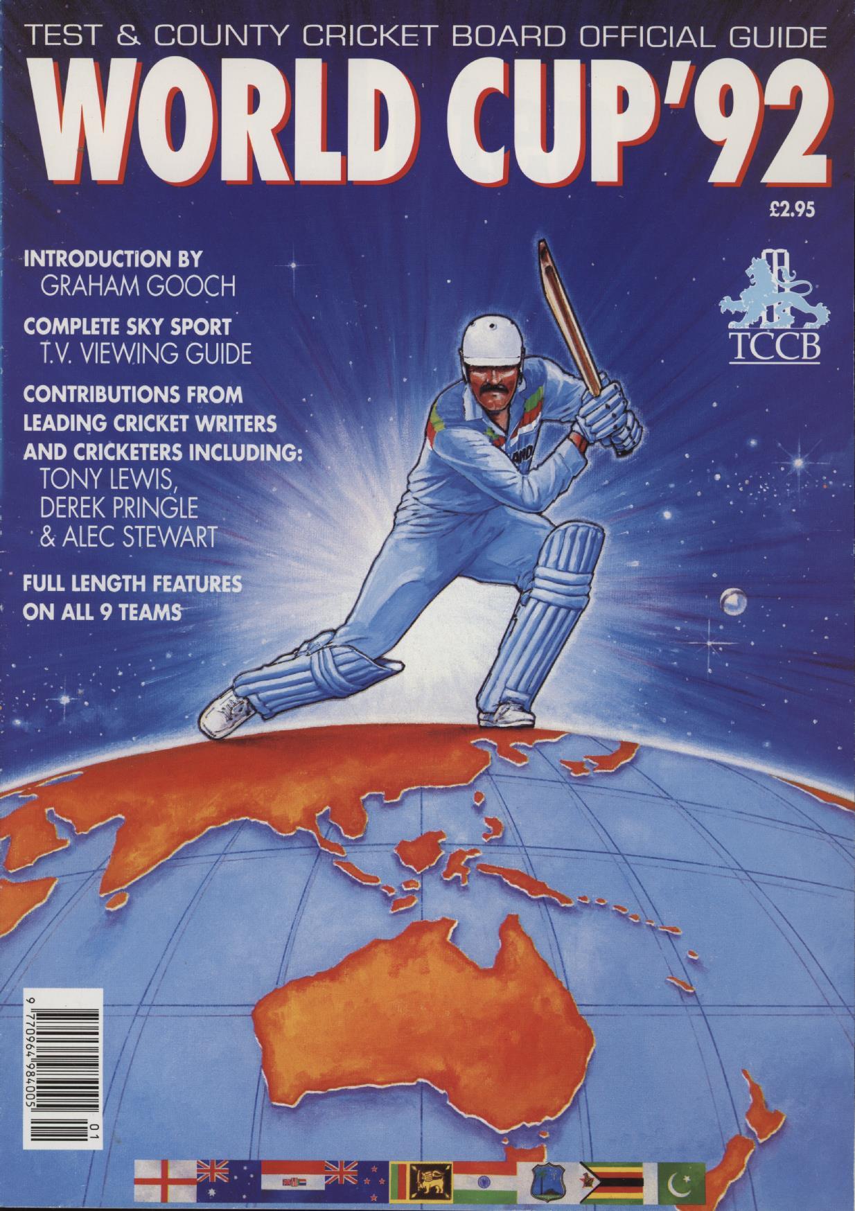 WORLD CUP 1992 CRICKET BROCHURE - Cricket Brochures & Booklets ...