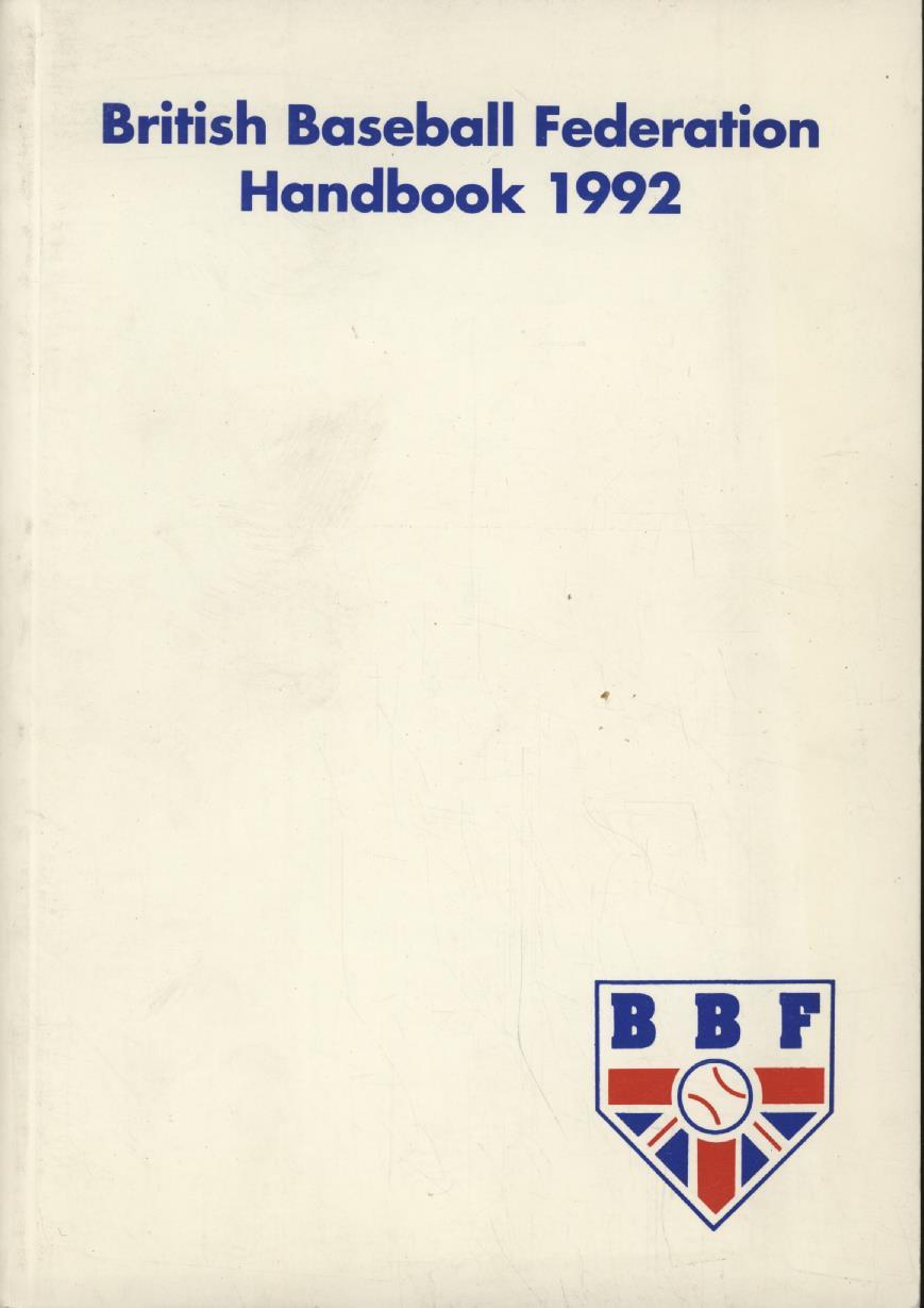 BRITISH BASEBALL FEDERATION HANDBOOK 1992: Sportspages.com