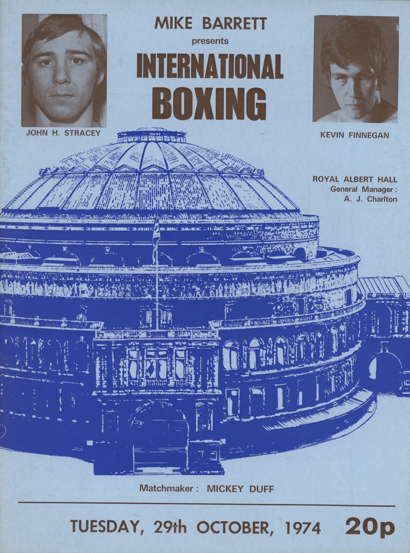 JOHN H STRACEY V ERNIE LOPEZ 1974 BOXING PROGRAMME - Boxing programmes ...