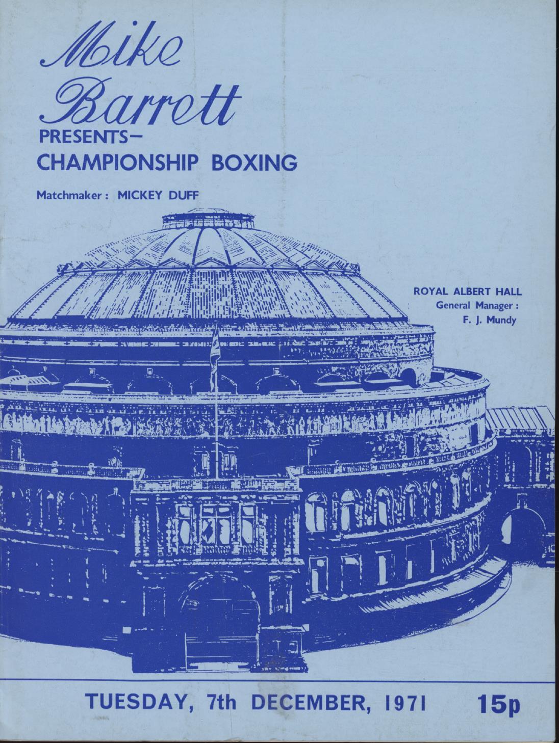 RALPH CHARLES V BERNIE TERRELL 1971 BOXING PROGRAMME - Boxing ...