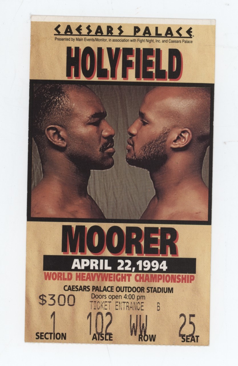 EVANDER HOLYFIELD V MICHAEL MOORER 1994 BOXING TICKET: Sportspages.com