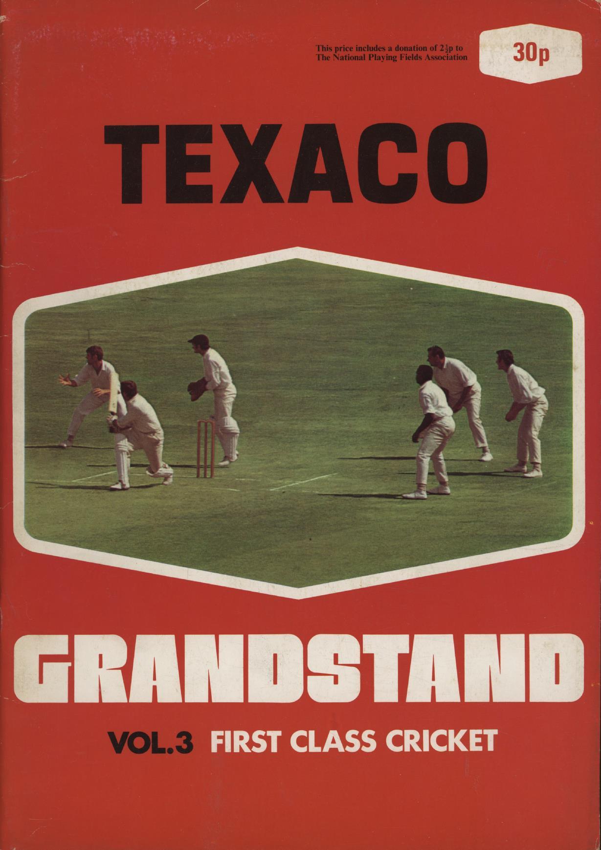 TEXACO GRANDSTAND VOL. 3 - FIRST CLASS CRICKET - Cricket Brochures ...