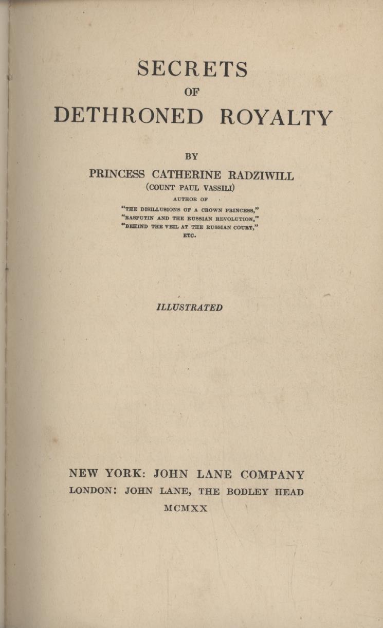 SECRETS OF DETHRONED ROYALTY - Non-Fiction Books: Sportspages.com