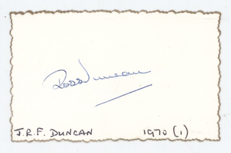 ROSS DUNCAN (AUSTRALIA) CRICKET AUTOGRAPH - Individual Cricket ...