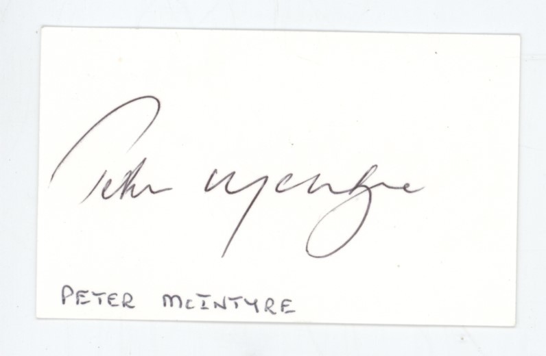 PETER MCINTYRE (AUSTRALIA) CRICKET AUTOGRAPH - Individual Cricket ...