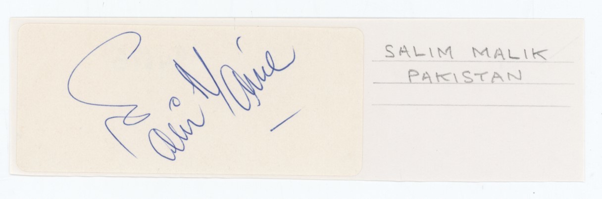 SALIM MALIK (PAKISTAN) CRICKET AUTOGRAPH - Individual Cricket ...