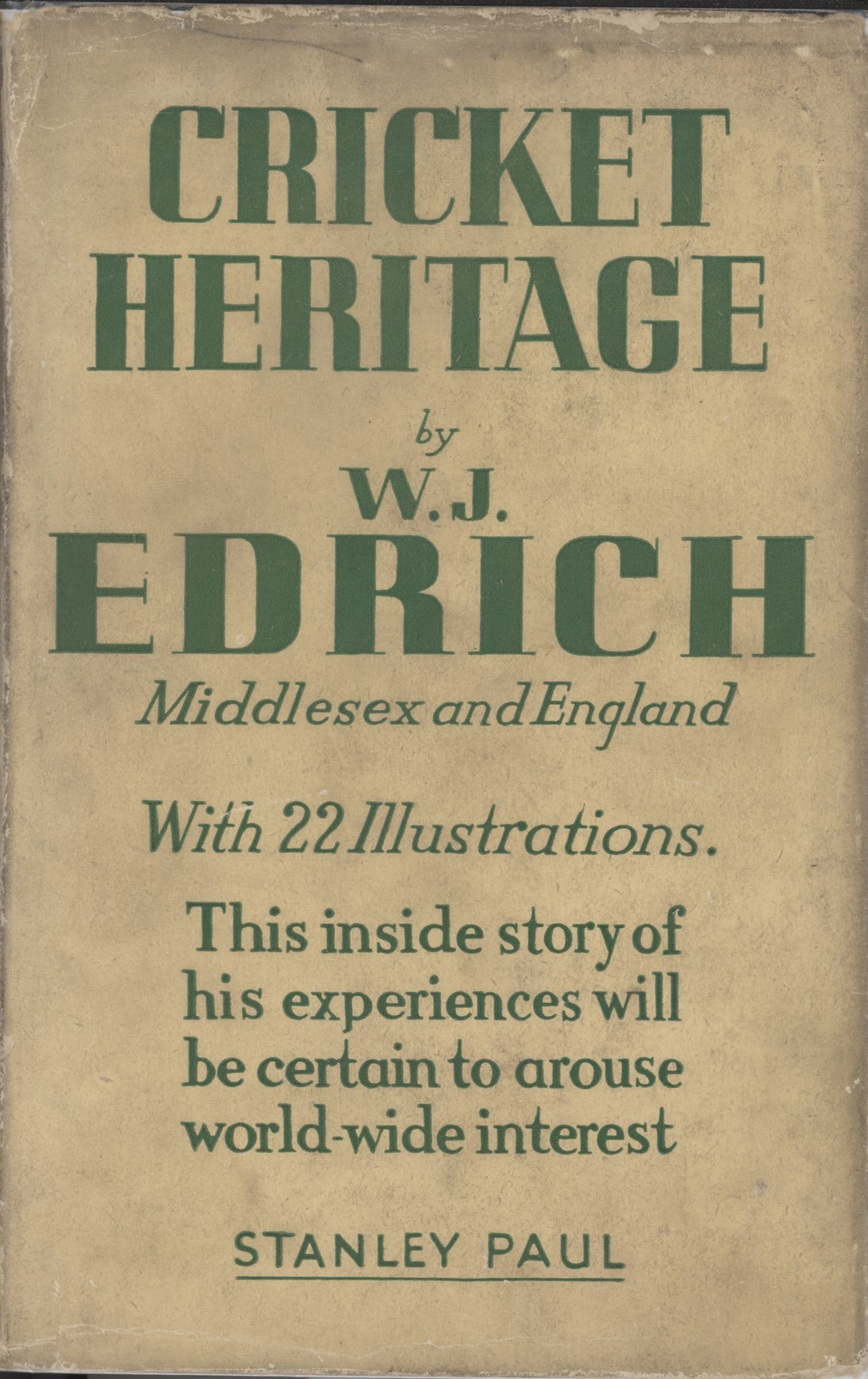 CRICKET HERITAGE - Cricket Biography & Memoir: Sportspages.com