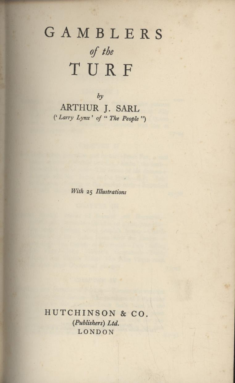 GAMBLERS OF THE TURF - Horse Racing General Books: Sportspages.com