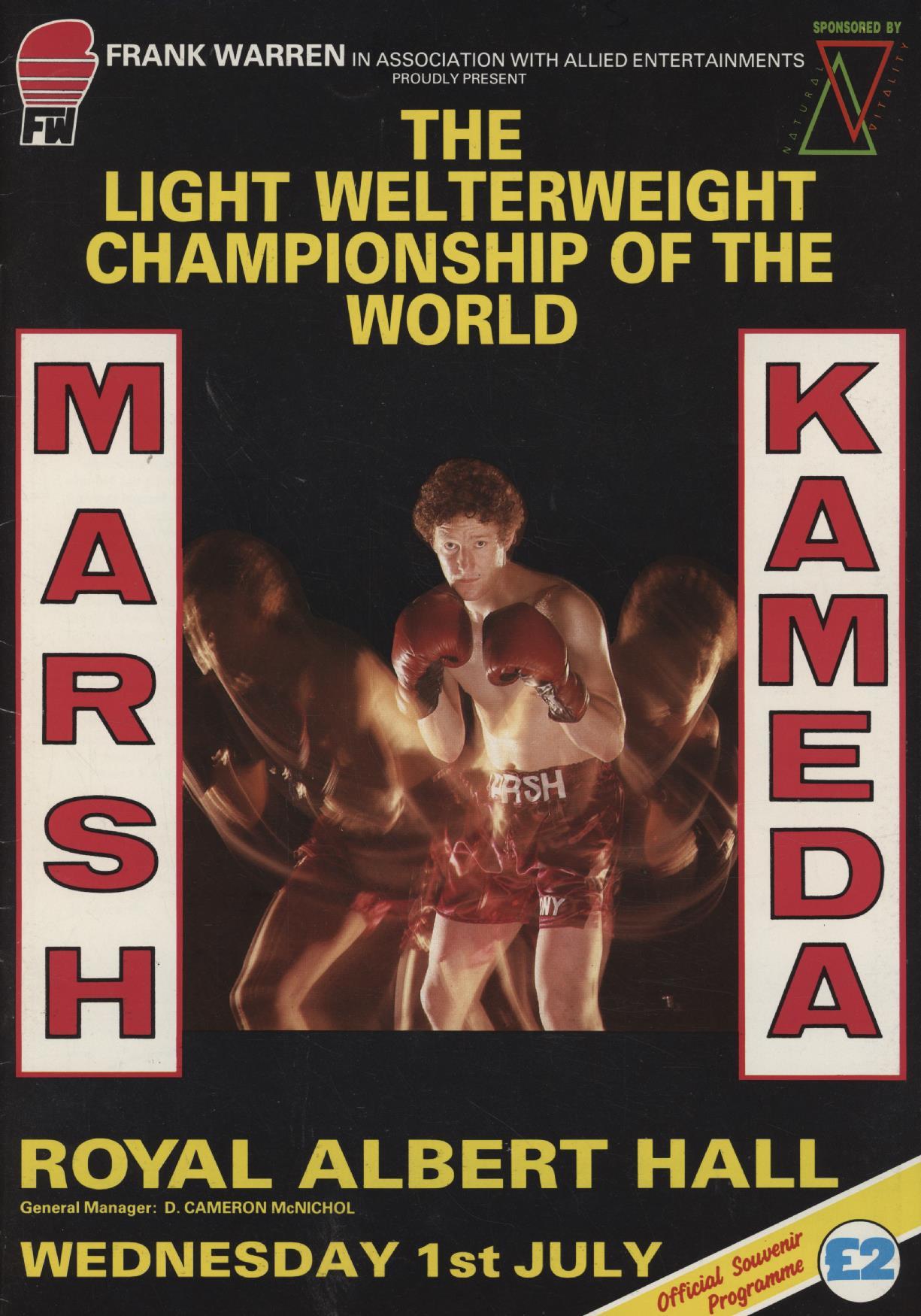 TERRY MARSH V AKIO KAMEDA (WORLD LIGHT WELTERWEIGHT CHAMPIONSHIP) 1987 BOXING PROGRAMME - Boxing ...