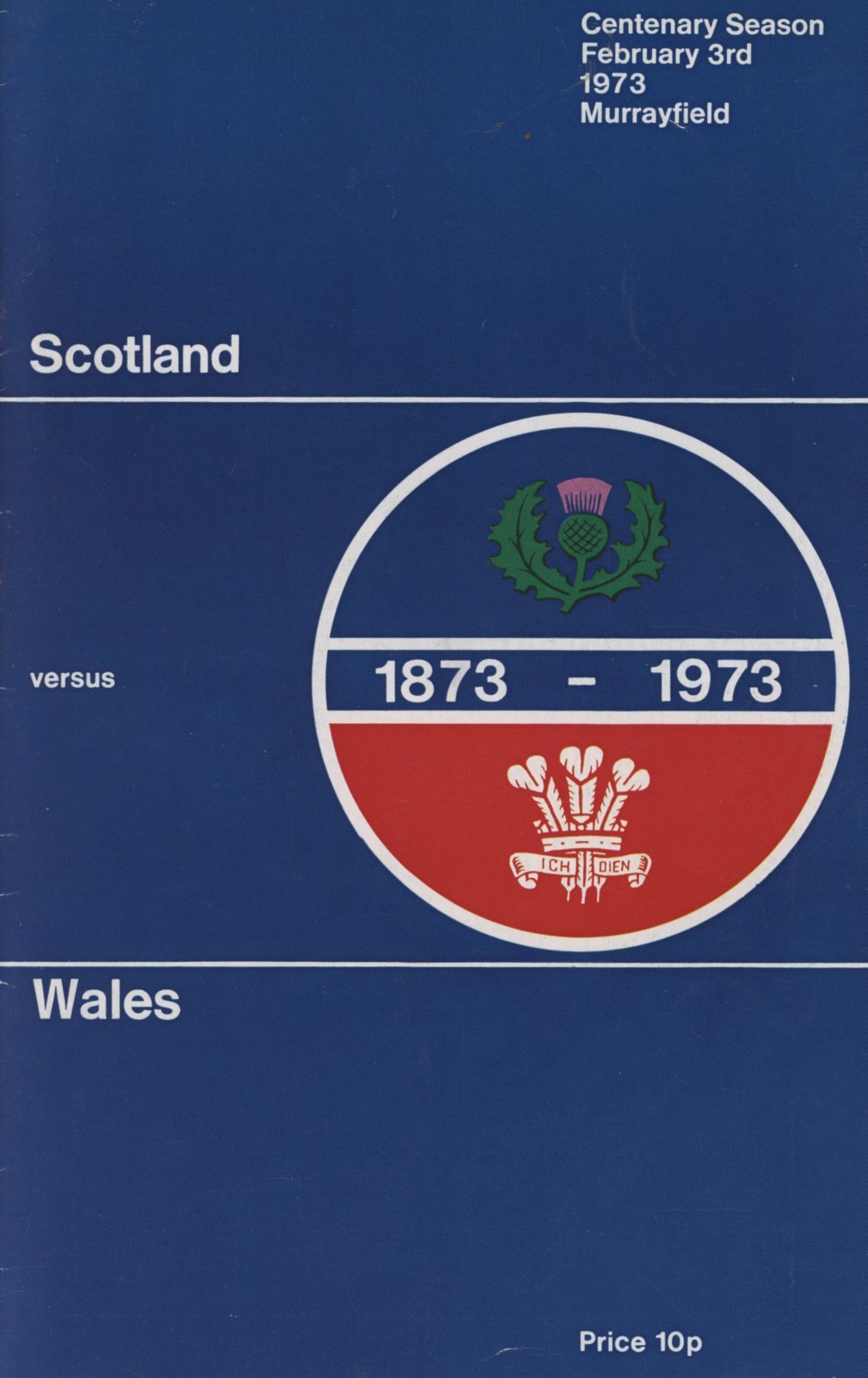 SCOTLAND V WALES 1973 RUGBY PROGRAMME - Scotland Rugby Union Programmes ...