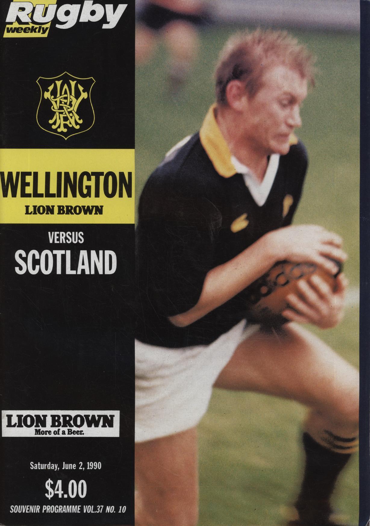 WELLINGTON LION BROWN V SCOTLAND 1990 RUGBY PROGRAMME - Scotland Rugby ...