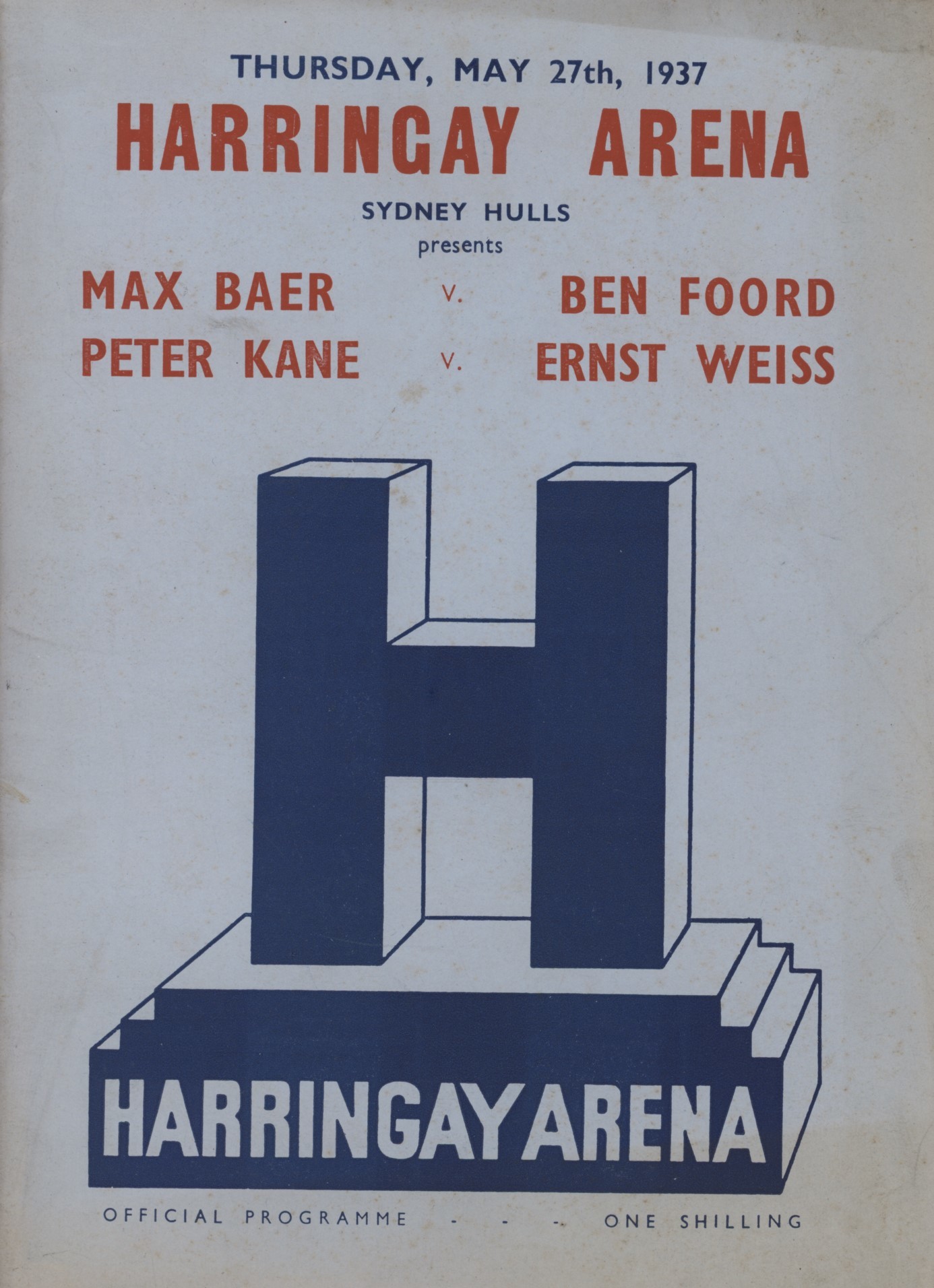 MAX BAER V BEN FOORD 1937 BOXING PROGRAMME - Pre-war boxing programmes ...