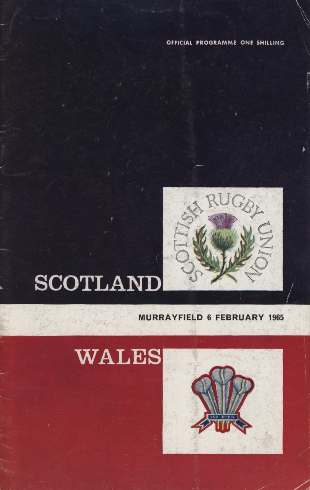 SCOTLAND V WALES 1965 RUGBY PROGRAMME - Scotland Rugby Union Programmes ...