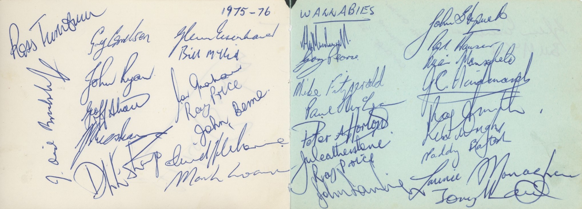 AUSTRALIA 1975-76 (TOUR OF BRITISH ISLES) RUGBY UNION AUTOGRAPHS ...