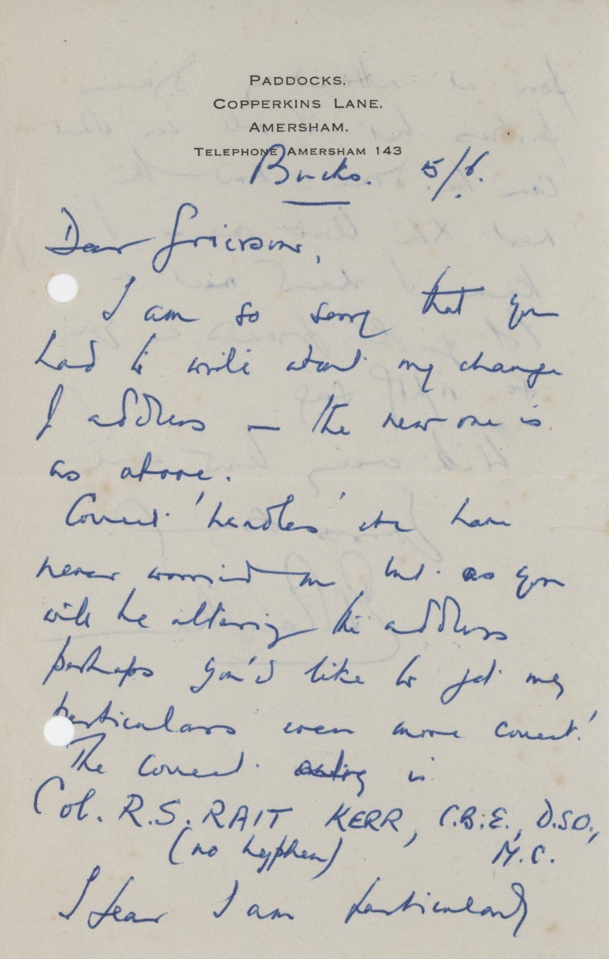 R.S. RAIT KERR 1950S CRICKET LETTER - Cricket Autographs & Cricket ...