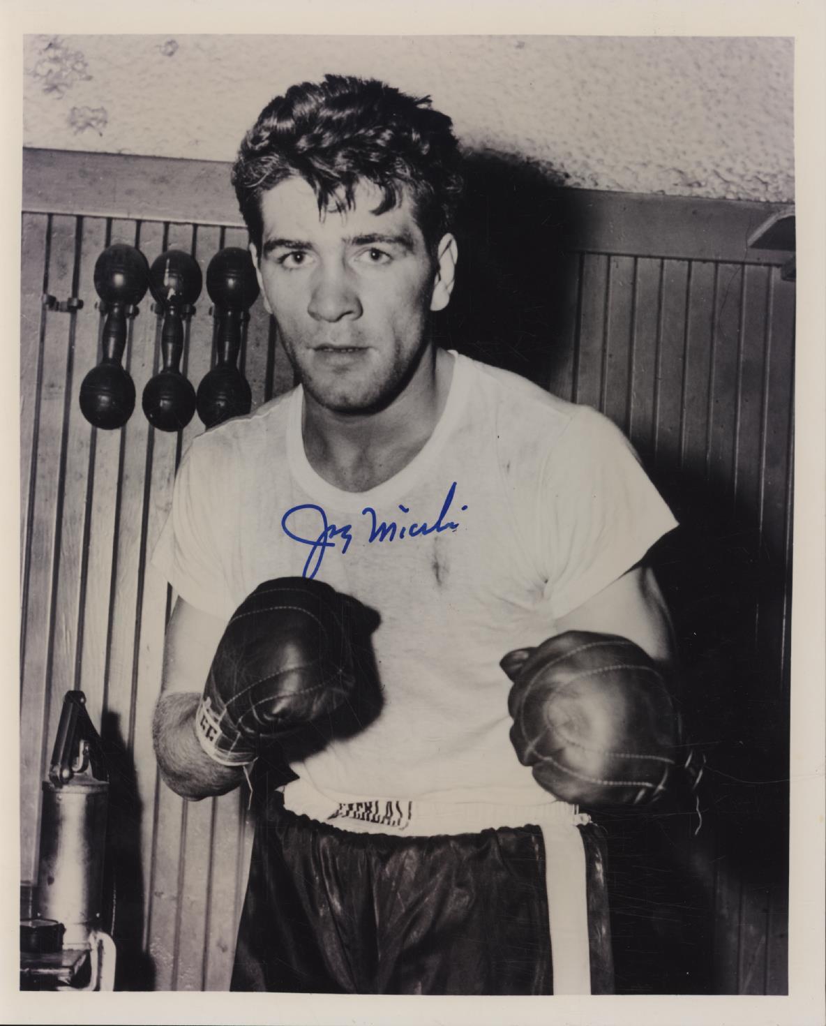 JOE MICELI (USA) SIGNED BOXING PHOTOGRAPH - Boxers: Sportspages.com