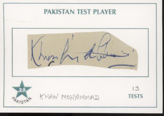 KHAN MOHAMMAD (PAKISTAN) CRICKET AUTOGRAPH - Individual Cricket ...