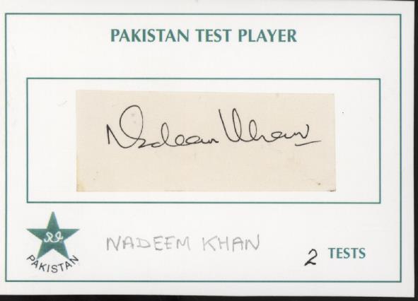 NADEEM KHAN (PAKISTAN) CRICKET AUTOGRAPH - Individual Cricket ...