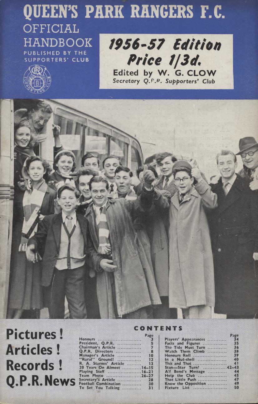 QUEEN'S PARK RANGERS F.C. OFFICIAL HANDBOOK 1956-57 - Football Club ...