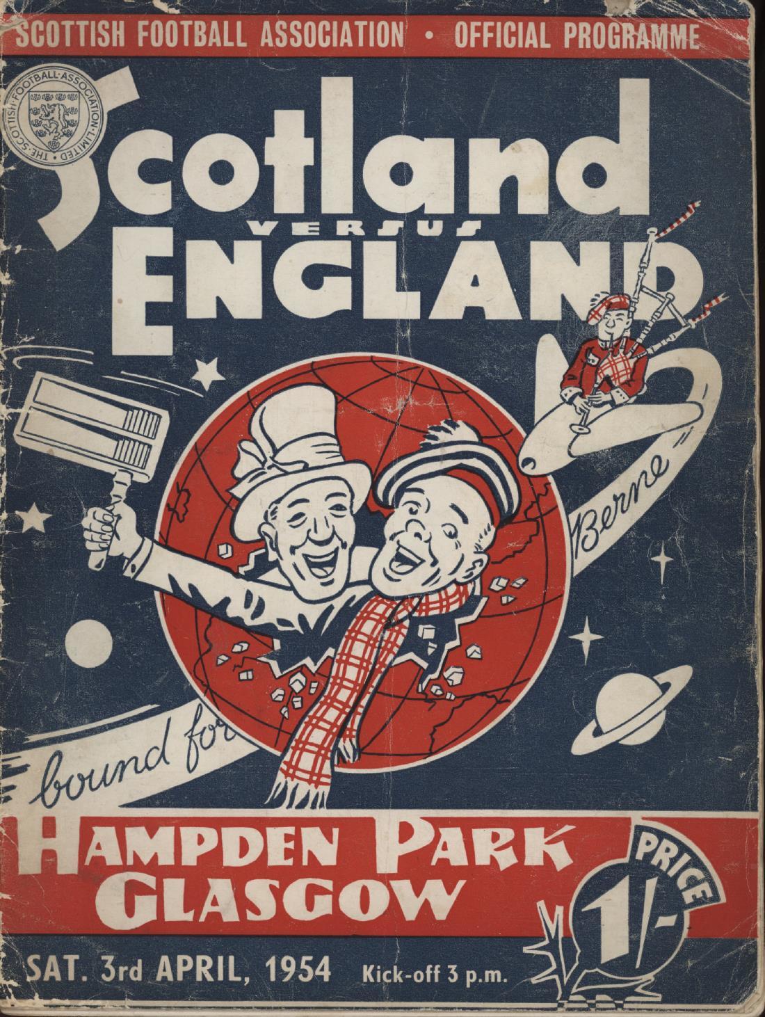 SCOTLAND V ENGLAND 1954 FOOTBALL PROGRAMME - International Football ...