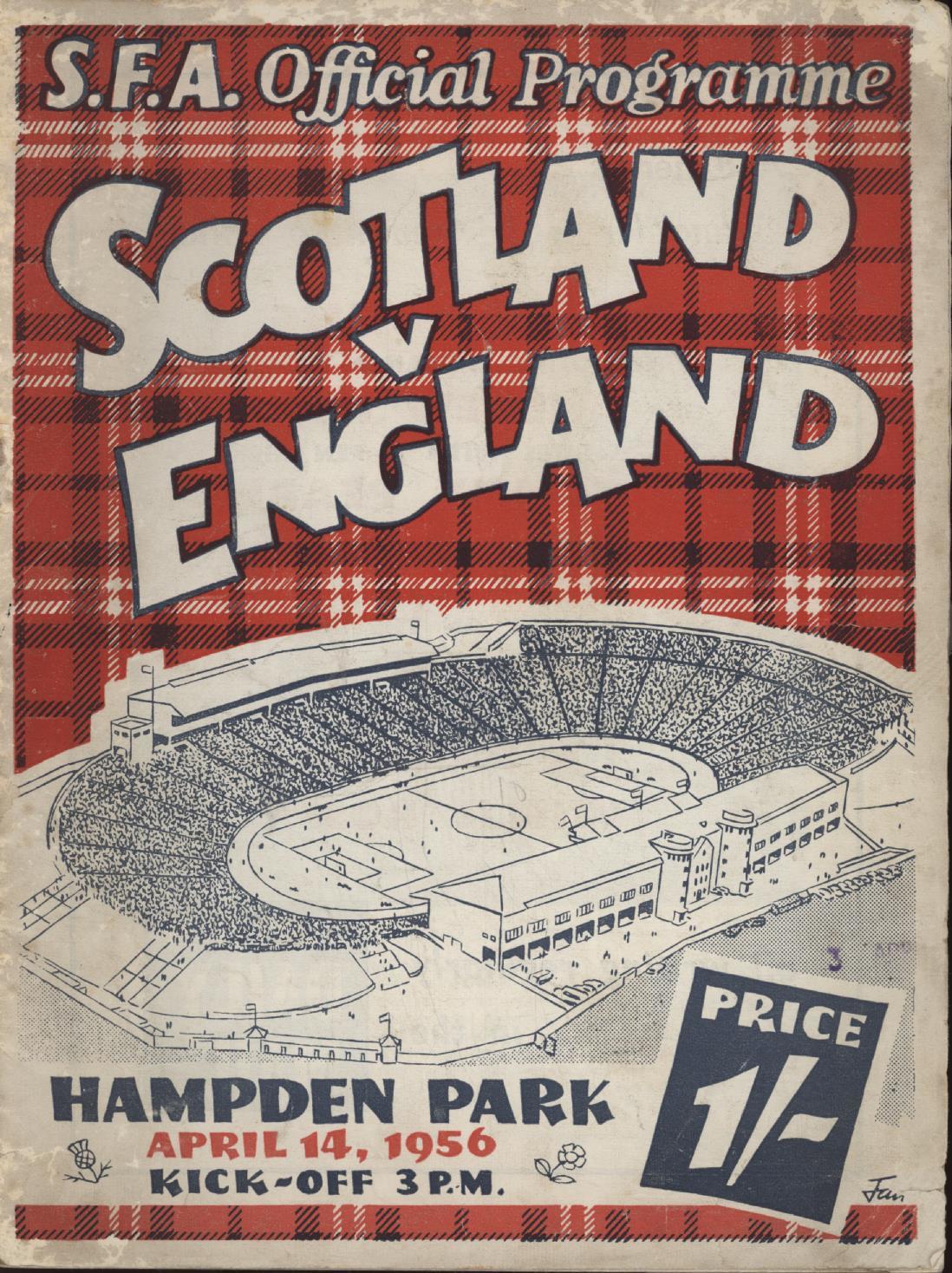 SCOTLAND V ENGLAND 1956 FOOTBALL PROGRAMME - International Football ...